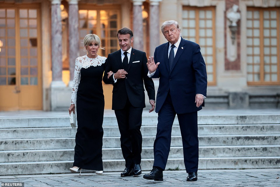 Inside Trump's handshake with Macron at Palace of Versailles