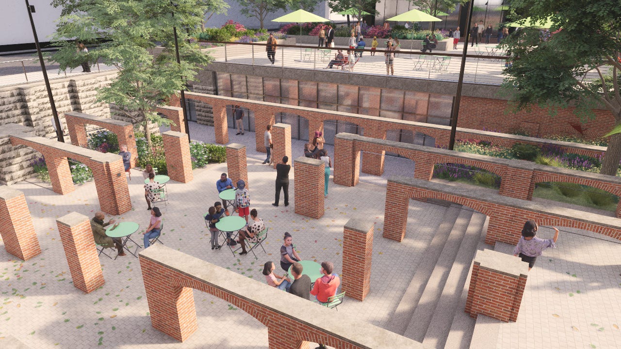 New City Market plaza design unveiled, as main building progress lags