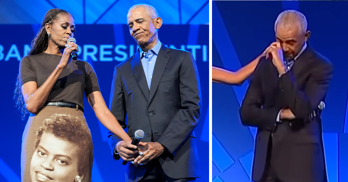 Barack Obama’s reaction says it all as Michelle surprise him with ...
