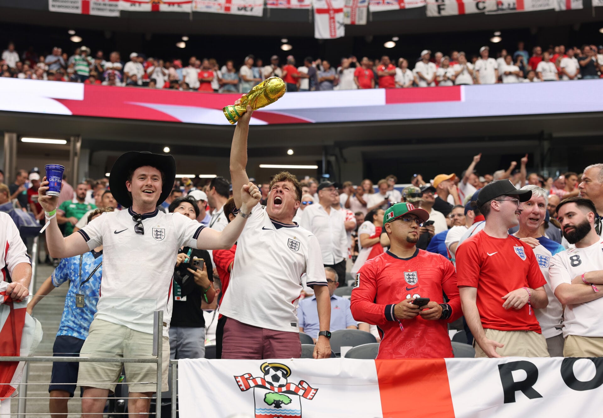 Why England fans were forced to take down flags at World Cup opening ...