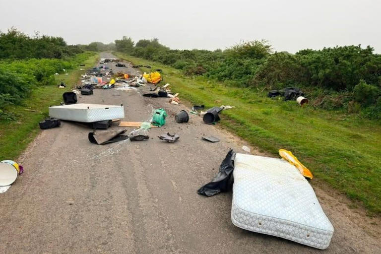 Shocking scenes near St Neot as someone fly-tips all over road