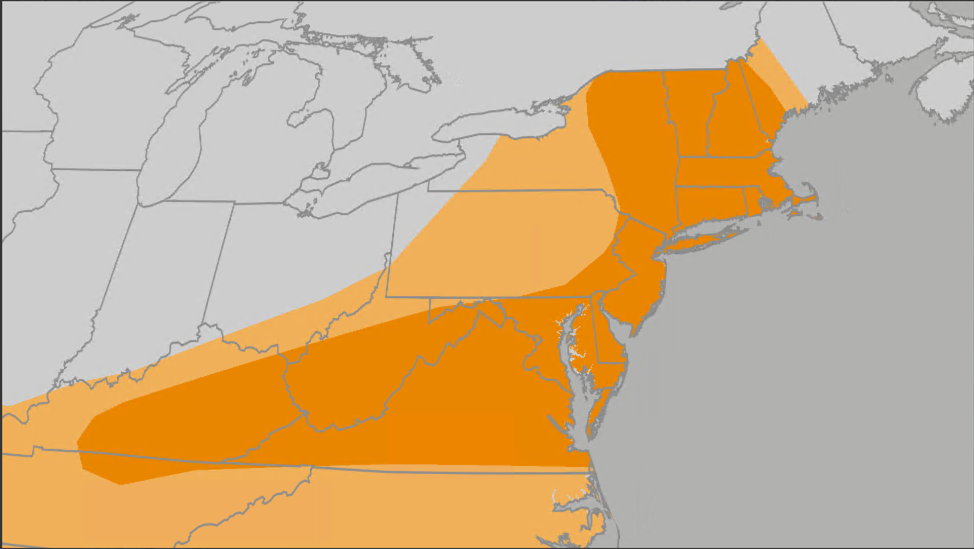 Severe weather threat shifts to northeast, mid-Atlantic