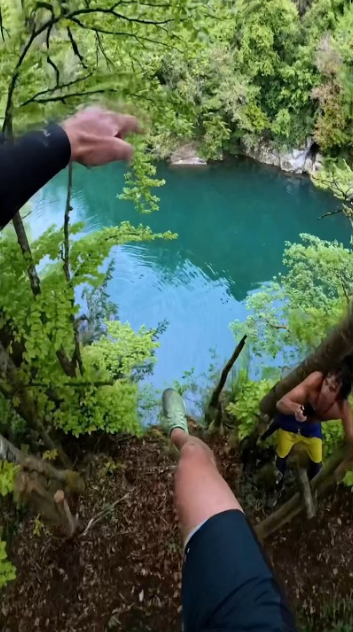 Cliff Jumping Timing Fail That Turned Into Send It