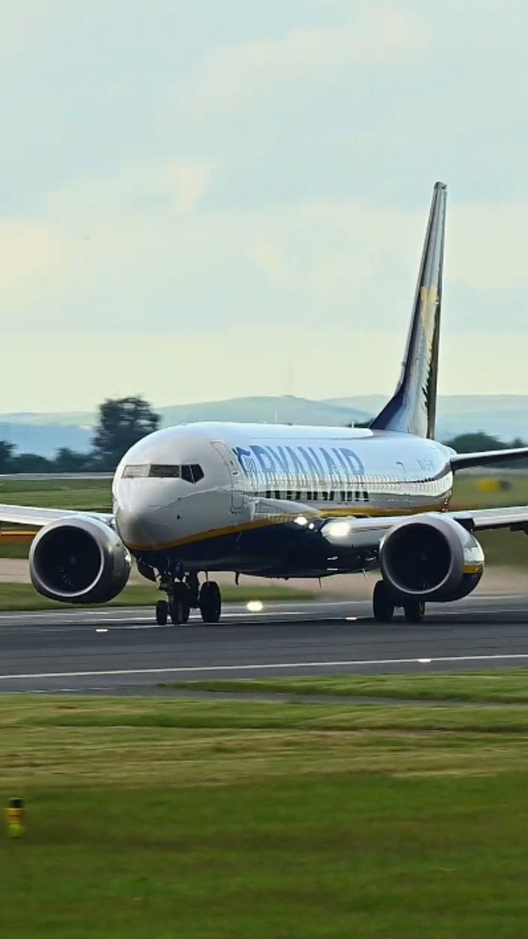 Plane takes off into storm clouds