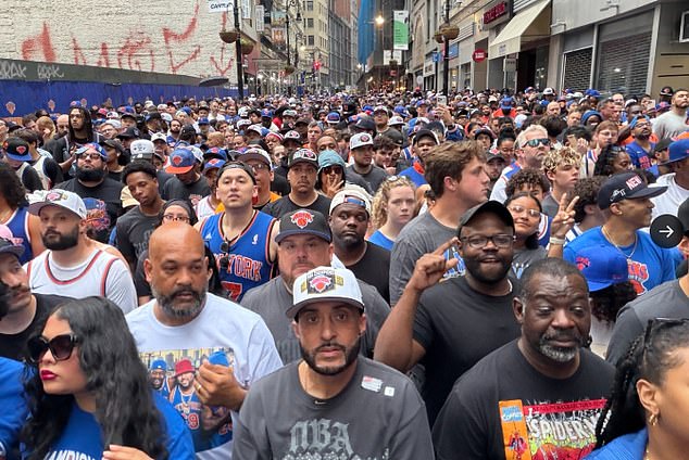 Chaos as Knicks fans line up overnight and break through barriers for ...