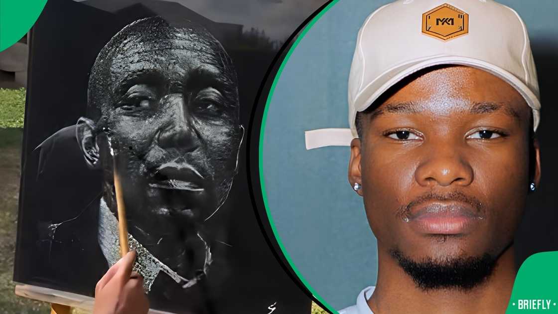 Sdumo Mtshali's portrait leaves SA talking as artist's cracked-glass ...