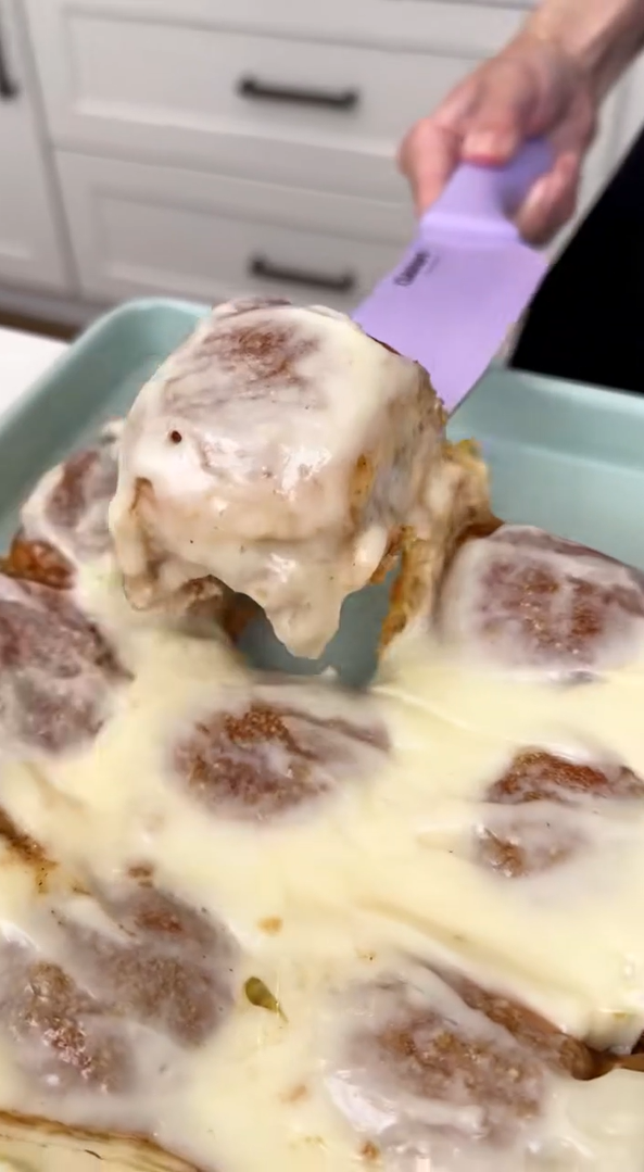 Cinnamon rolls made with Hawaiian sweet buns