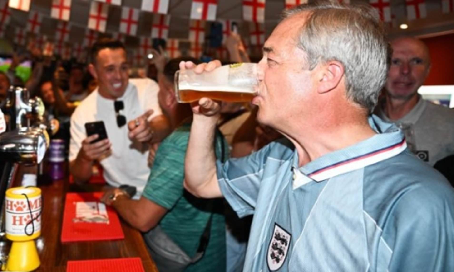 Nigel Farage posts picture of himself enjoying England match in pub ...