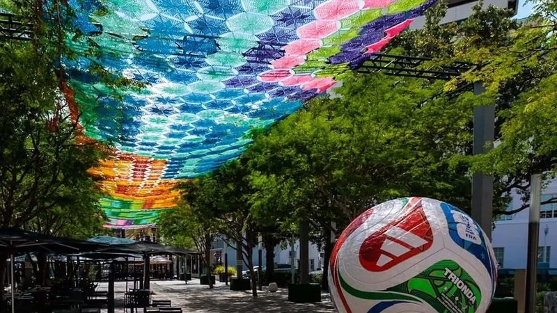 Inside Mexico’s stunning 'Woven Sky' street art honouring World Cup teams