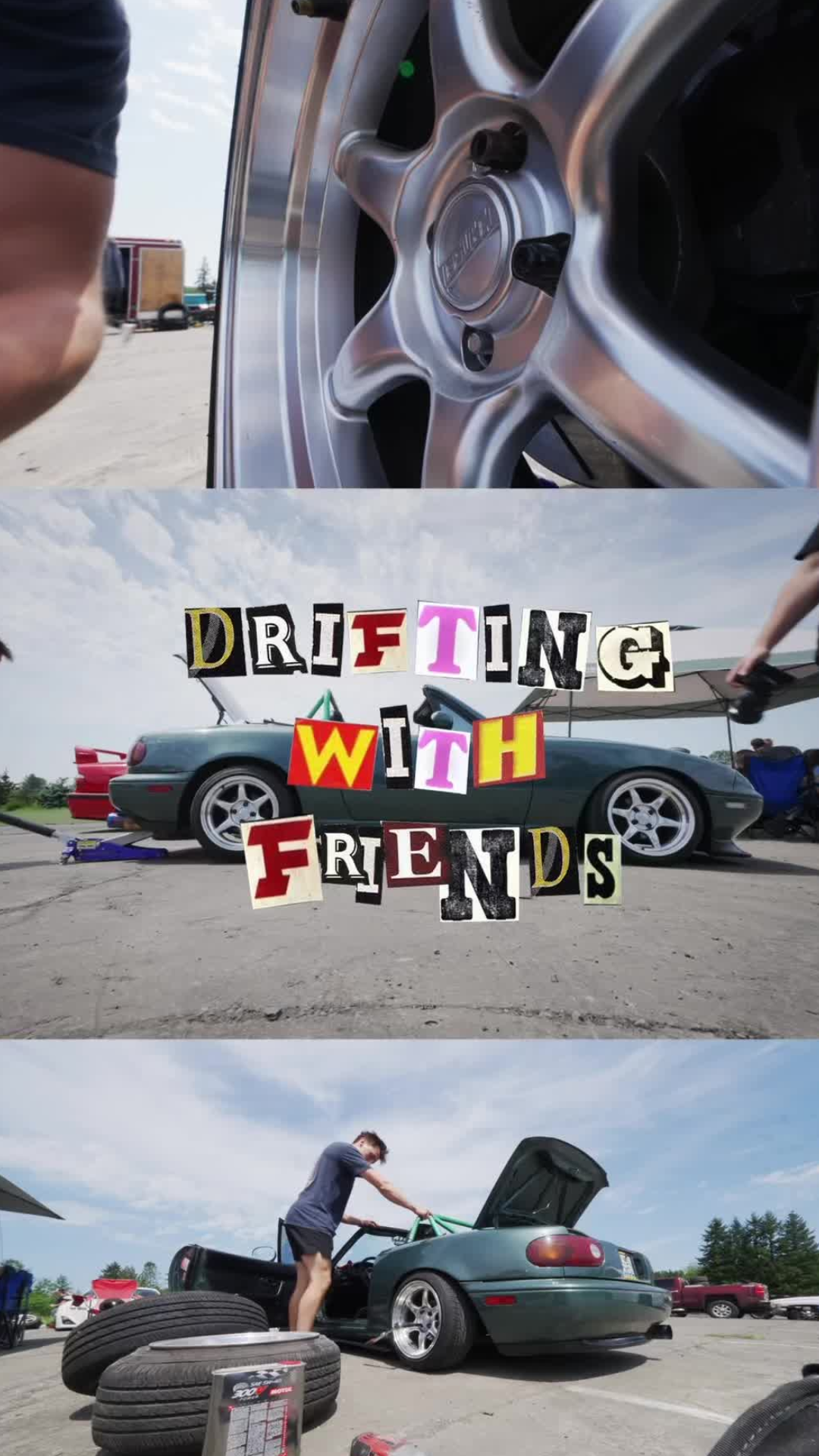 Track day drifting with friends cars tires and pure adrenaline