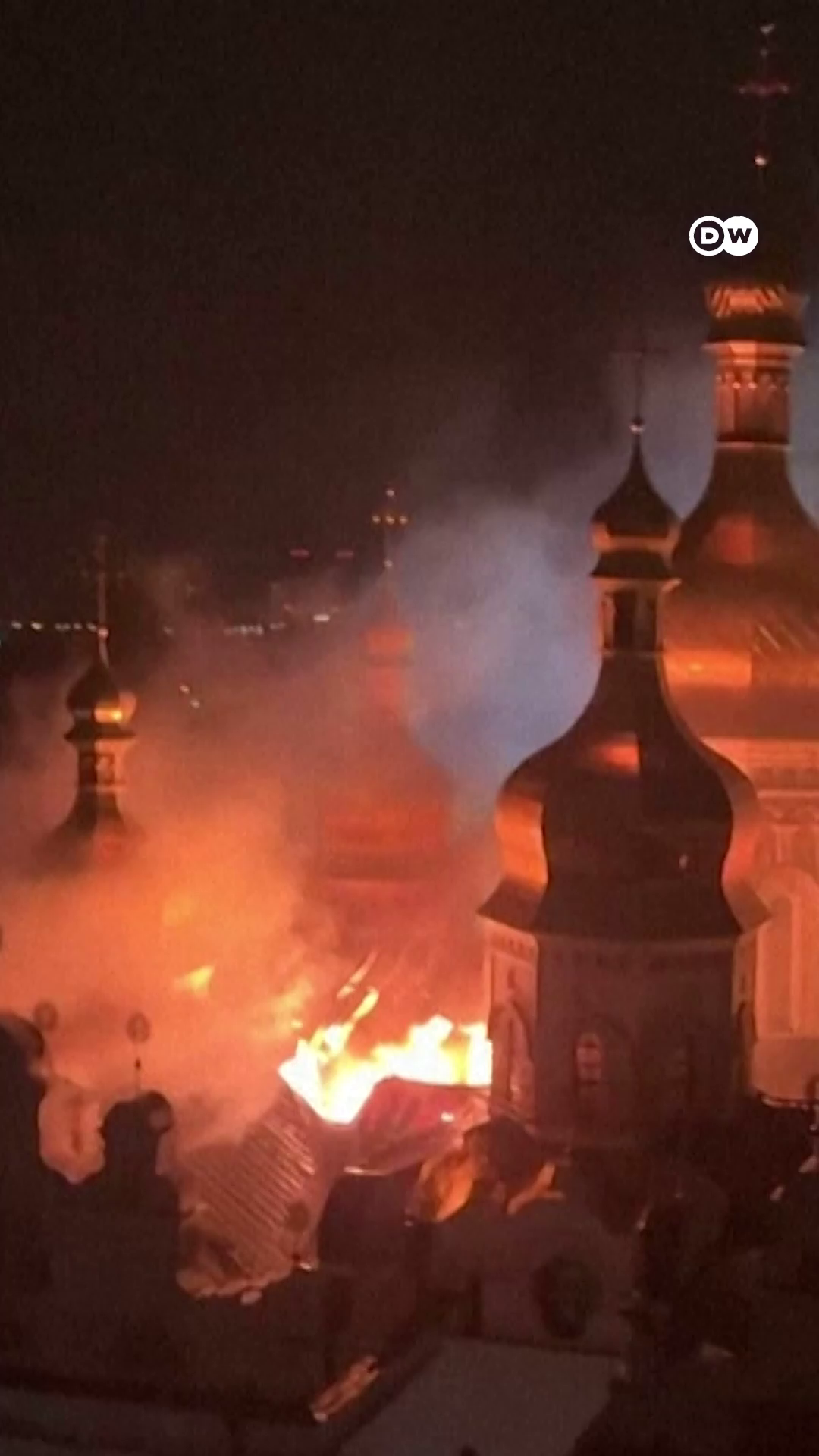 Kyiv's historic monastery on fire following Russian attack