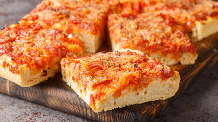 Transform store-bought frozen dinner rolls into cheesy focaccia pizza ...