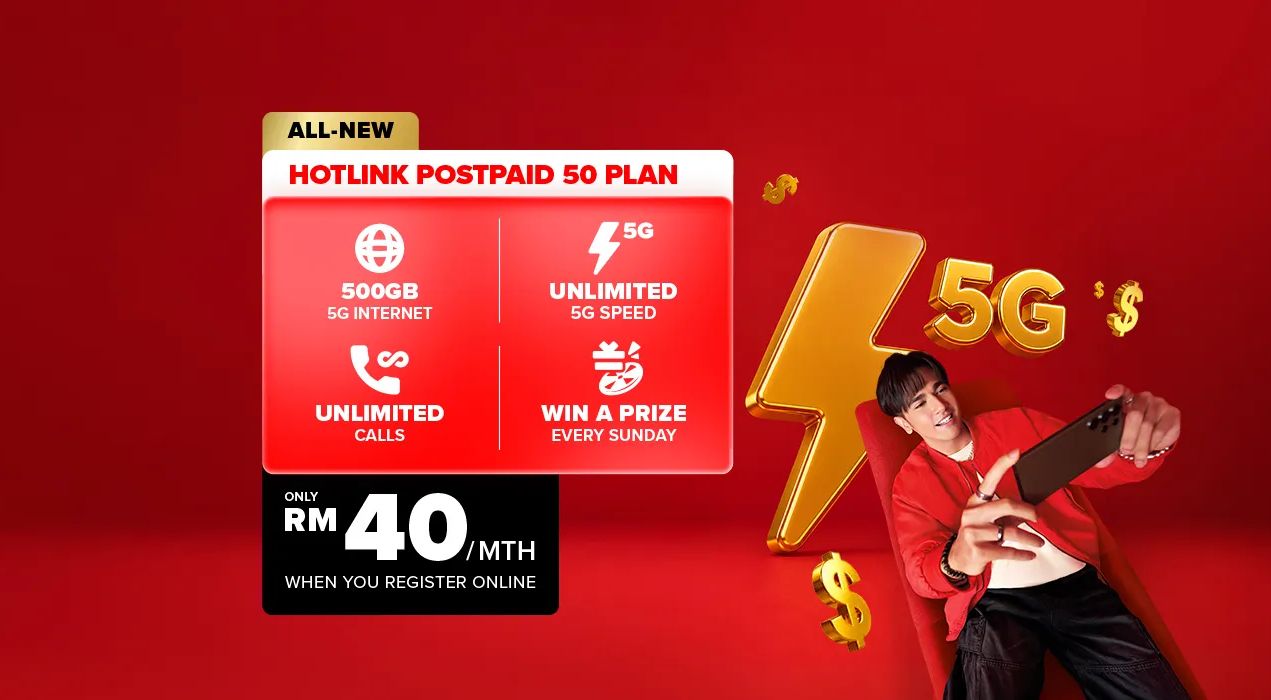 Hotlink Postpaid offers 500GB data with uncapped 5G speed for RM40/month