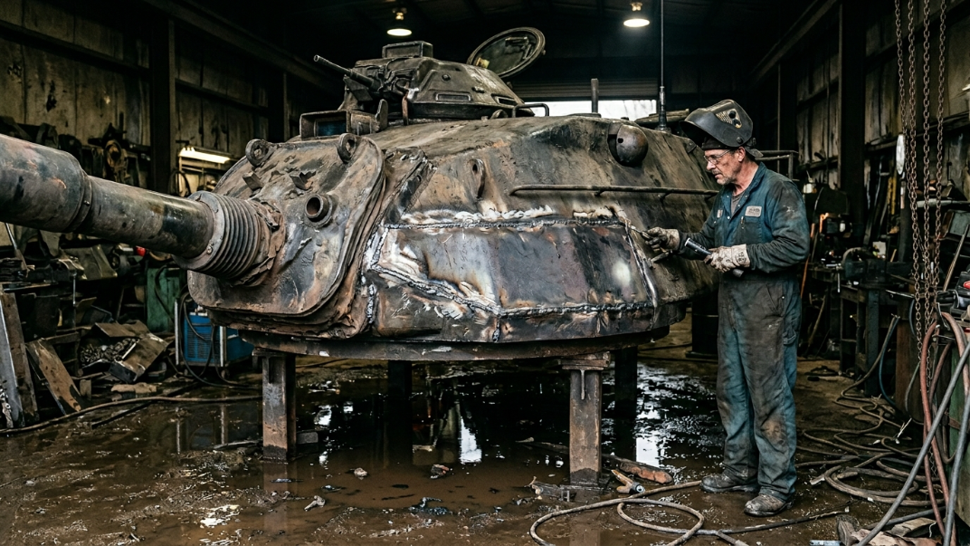 M60 tank’s one-ton armor repair revealed in workshop
