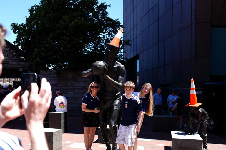 Tartan Army bring Glasgow tradition to Boston as traffic cones appear ...