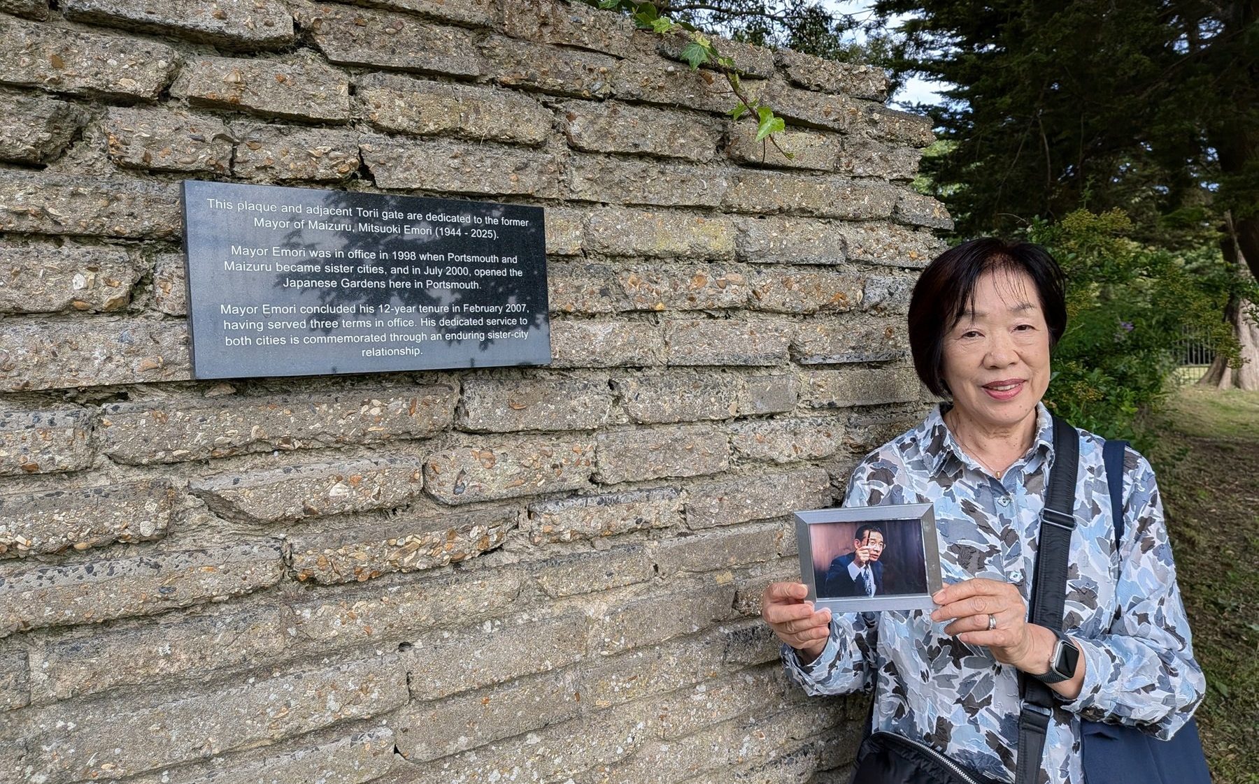 Family of a former Japanese mayor visited Southsea to see new Torii gate