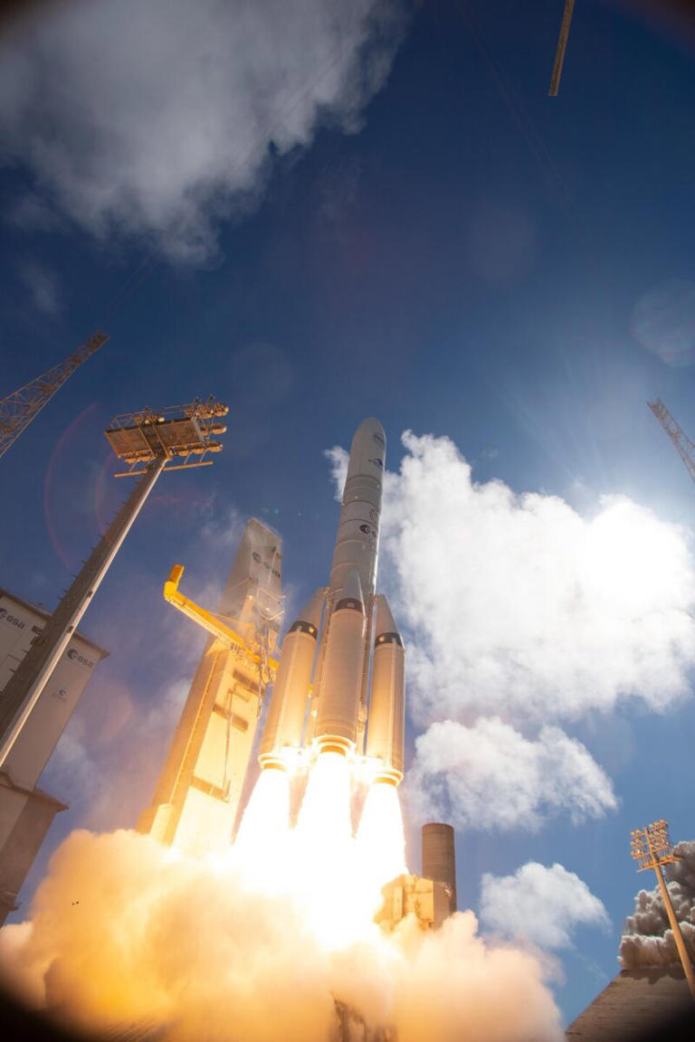 Ariane 6 roars into orbit carrying 36 satellites in a high-stakes mission