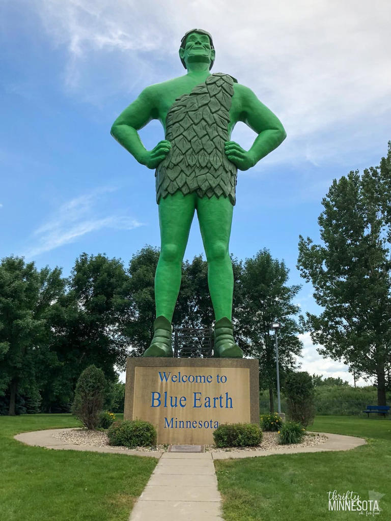 Jolly Green Giant statue and museum in Blue Earth