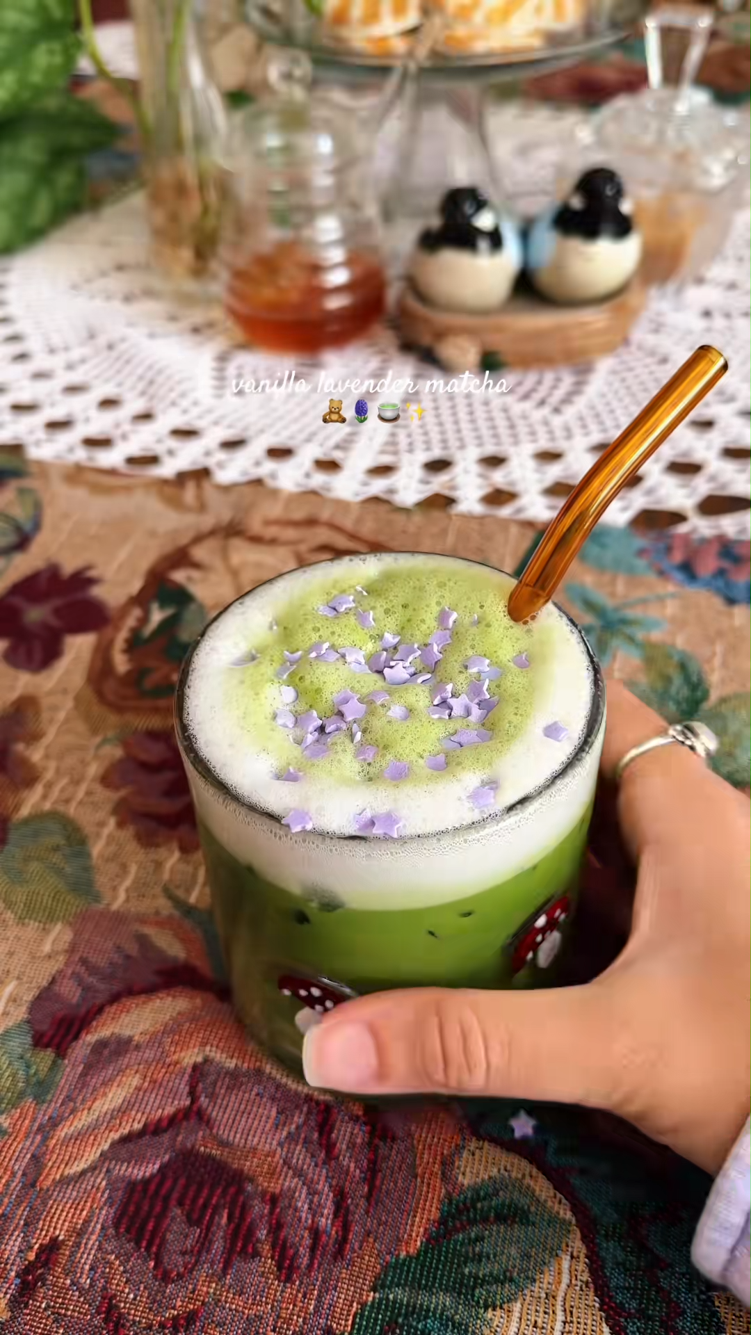 Creamy vanilla lavender matcha drink easy recipe