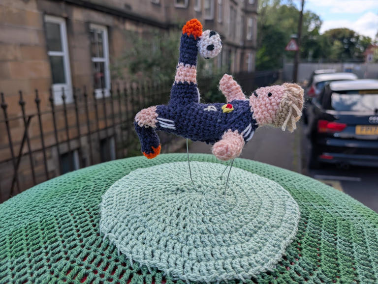Knitted Scott McTominay appears on Edinburgh postbox in overhead kick ...