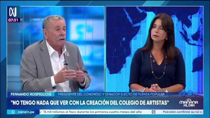 Fernando Rospigliosi niega haber participado en ley del Colegio de Artistas