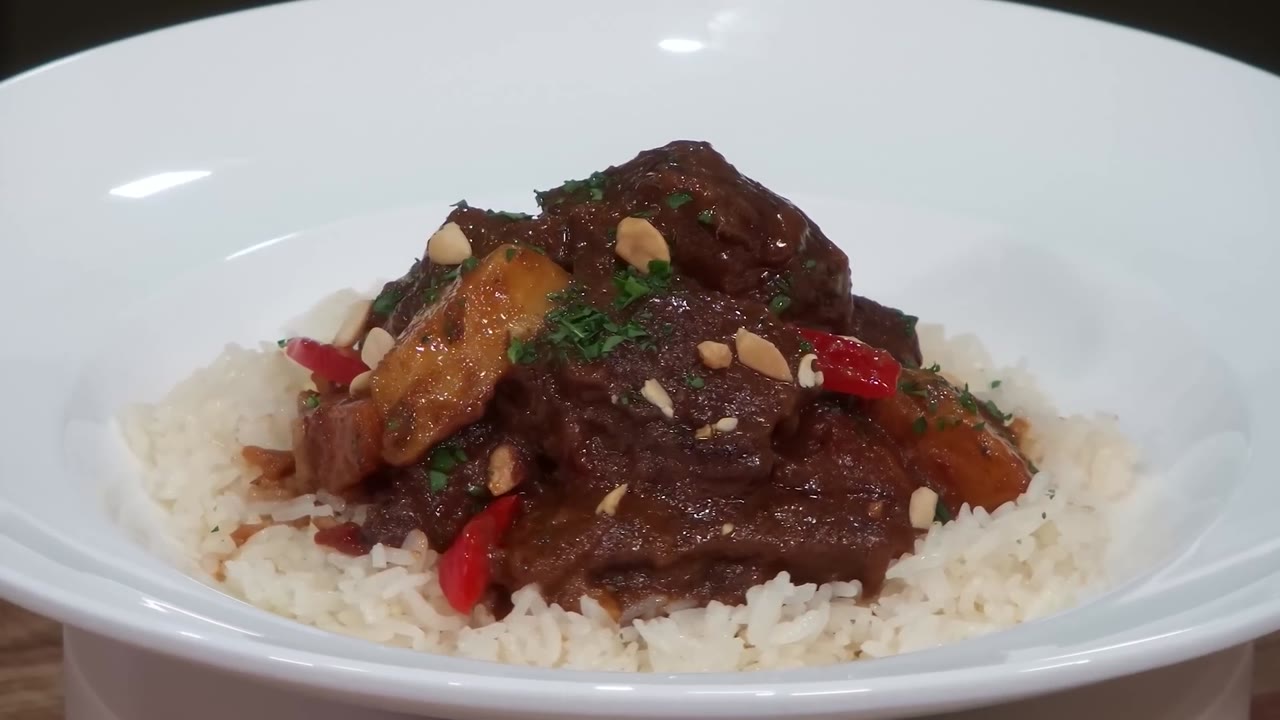 Elevate your dinner with massaman beef curry from Chef Jean-Pierre