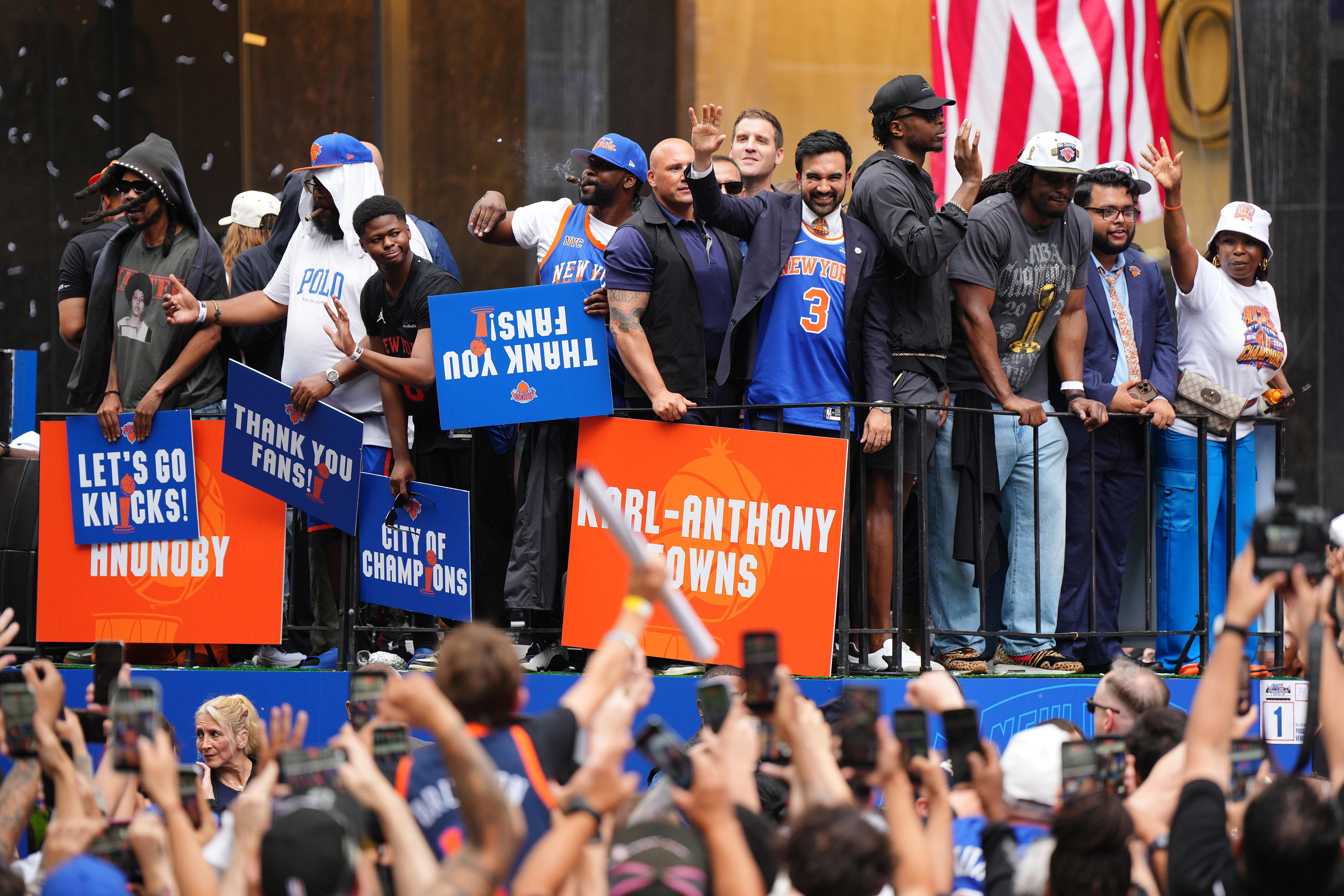 NYC mayor Mamdani is living his best life atop Knicks parade float