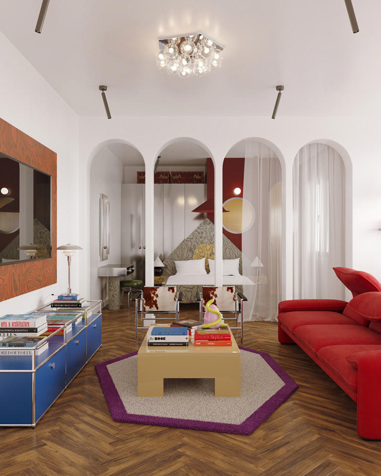 À Paris, un atelier de céramique transformé en petit 43m2 design et coloré