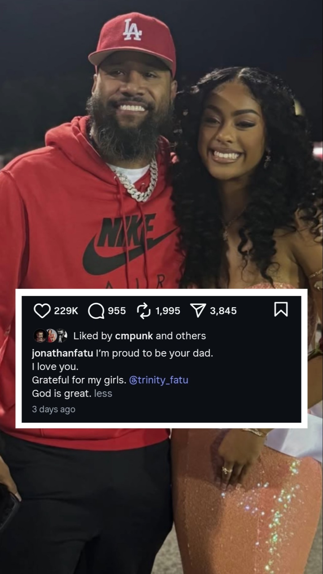 Jimmy Uso's emotional message to his daughter😍