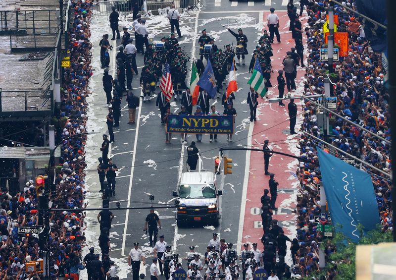 Euphoric Knicks fans flood New York for championship ticker-tape parade