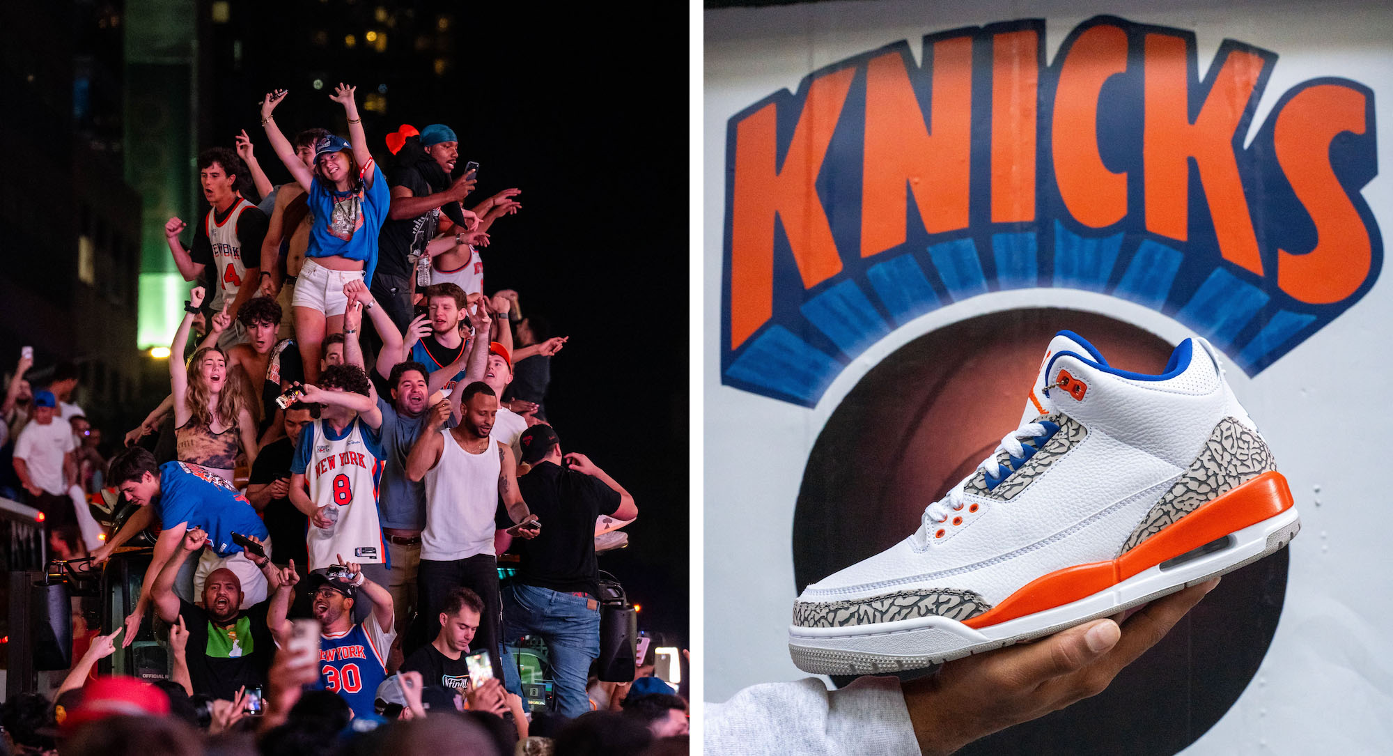 Air Jordan 3 Knicks going up for pre-order during championship parade