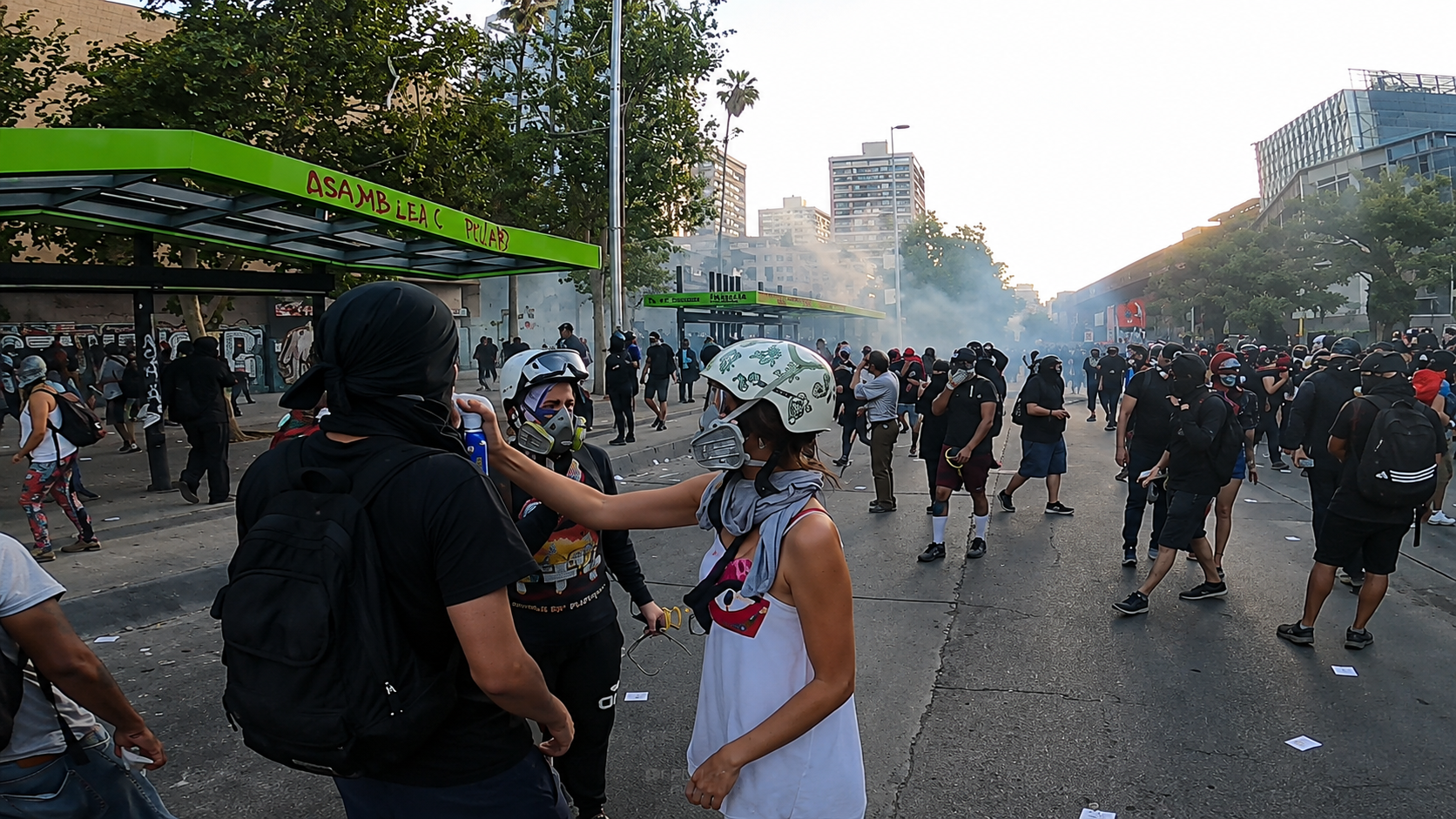 Mira lo que ocurre 30 segundos después de que se libera gas lacrimógeno
