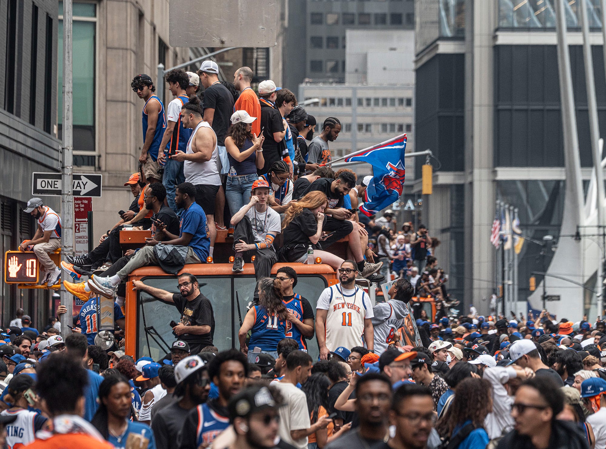 10,000 cops deployed for Knicks parade day. Live coverage from New York