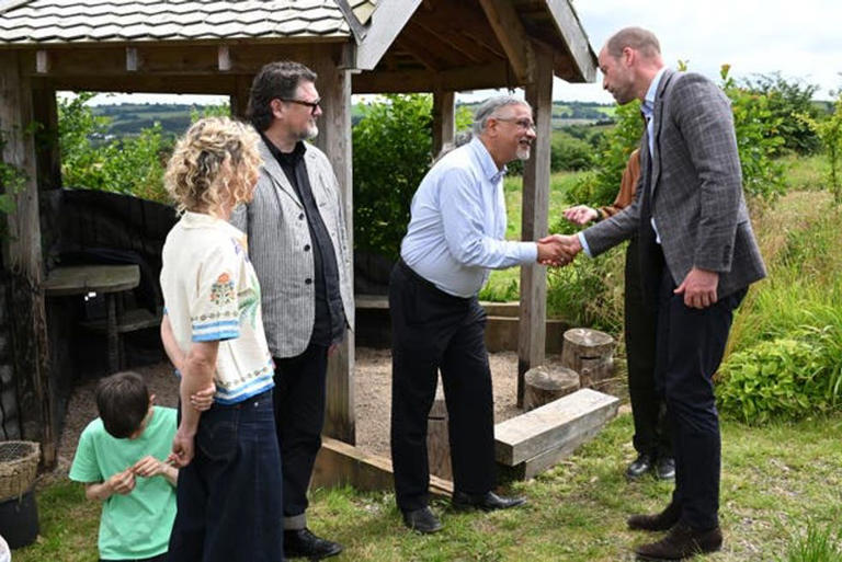 William encounters pig called Ginger Spice on farm visit in Devon