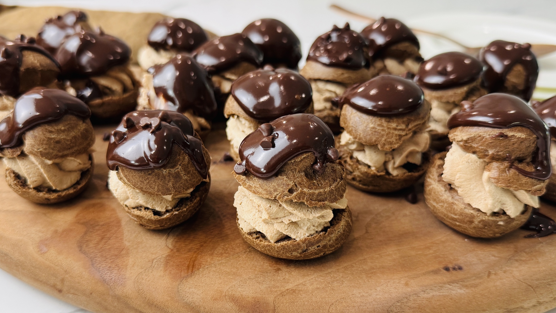 Triple chocolate cream puffs recipe