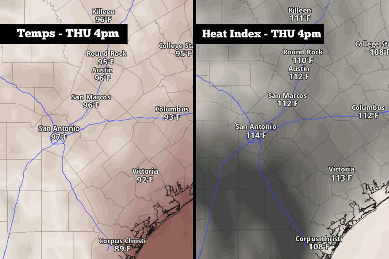 South Texas faces dangerous heat risk Thursday. Here's how hot it'll get.