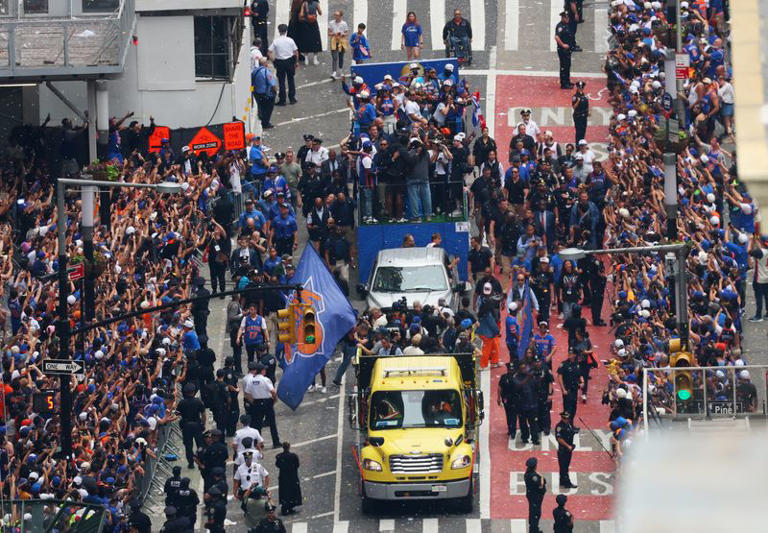 Euphoric Knicks fans flood New York for championship ticker-tape parade
