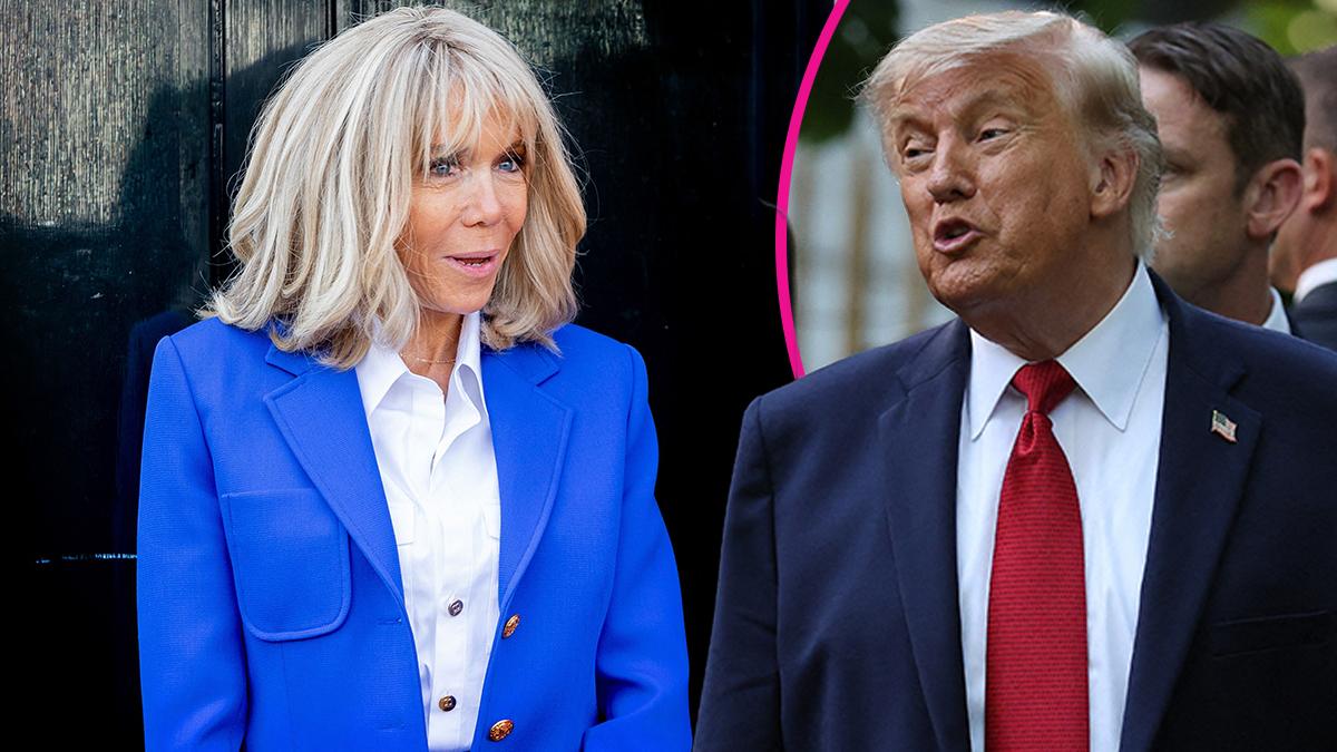 Donald Trump pulls in First Lady of France Brigitte Macron for multiple ...