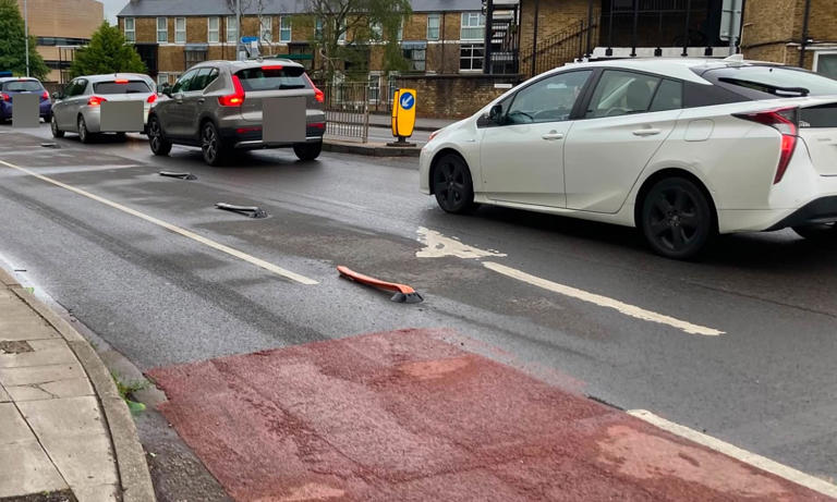 Angry drivers claim emergency vehicles are flattening plastic cycle ...
