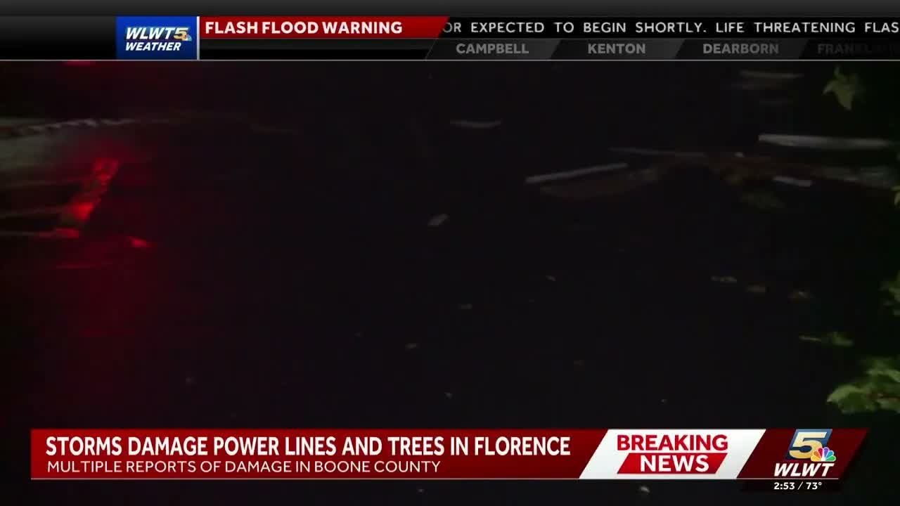 Florence, KY hit by severe storms, causing power line and tree damage