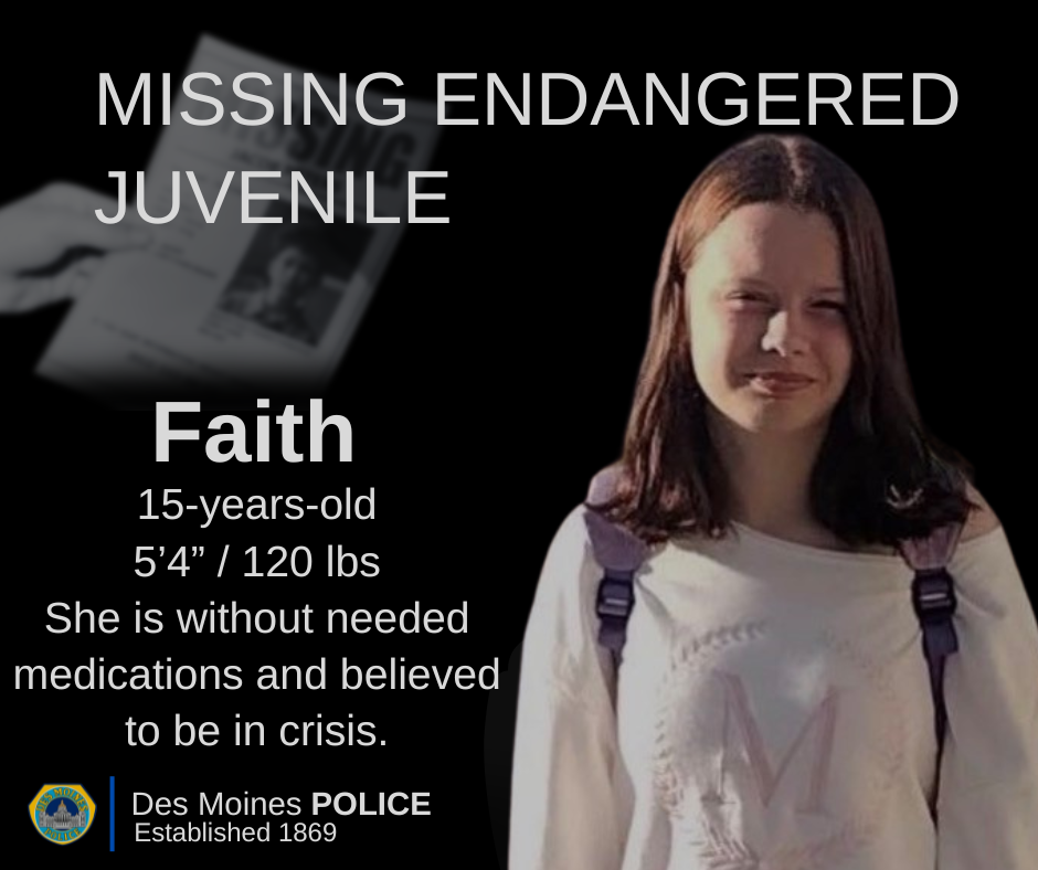 Des Moines police searching for missing teen who may be in crisis