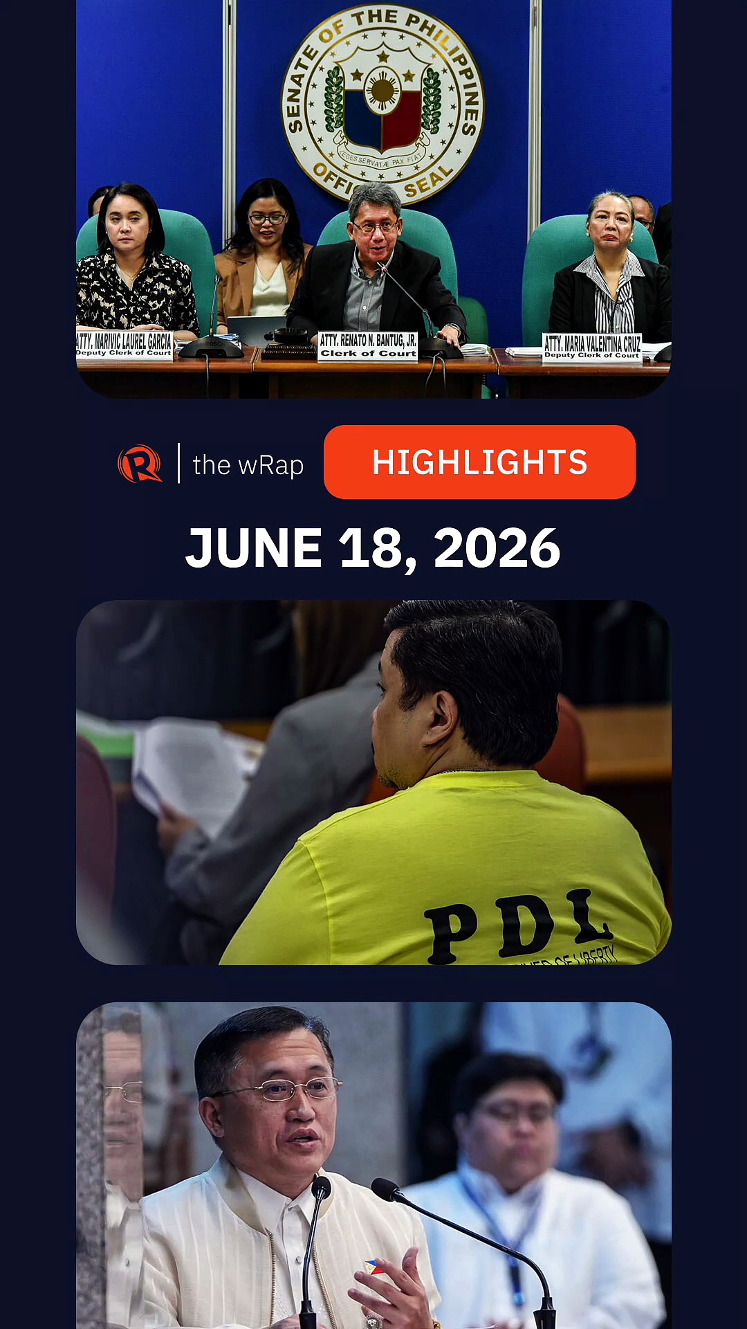 Today’s headlines: Sara Duterte, Jinggoy Estrada, Bong Go | The wRap ...