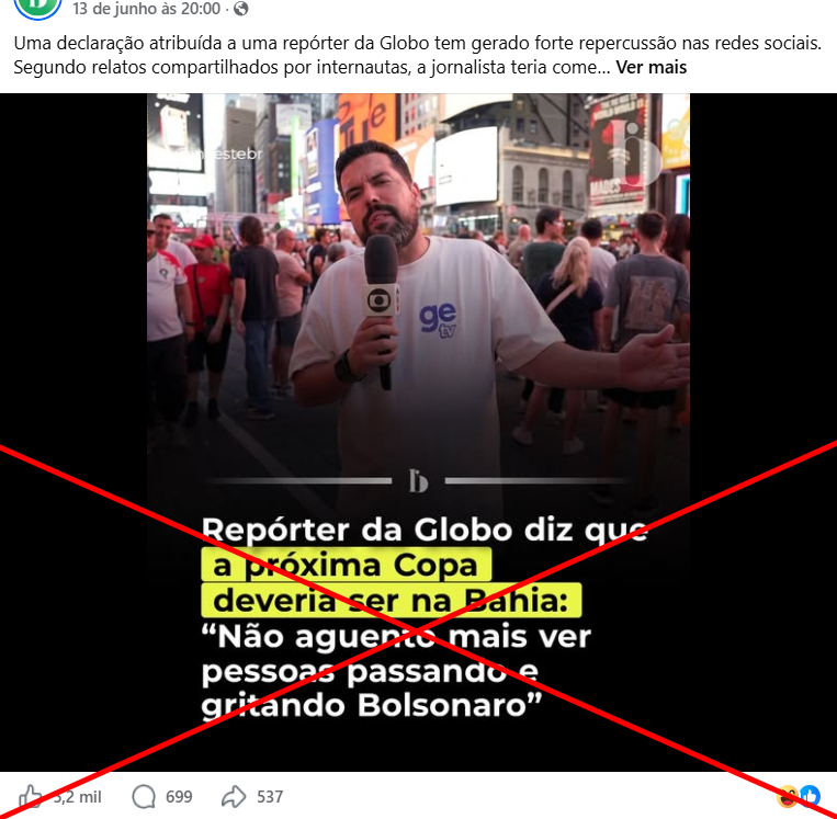 Repórter da Globo não reclamou de pessoas gritando "Bolsonaro" durante ...