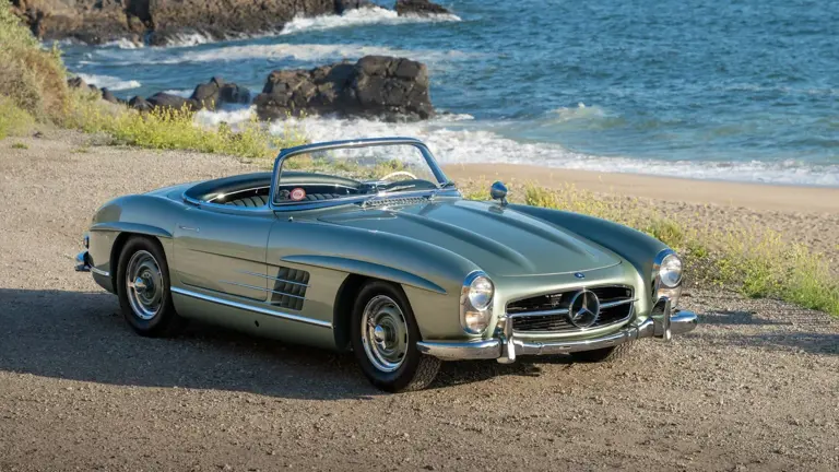 Rare light green 1957 Mercedes-Benz 300 SL roadster with Camoradi ...