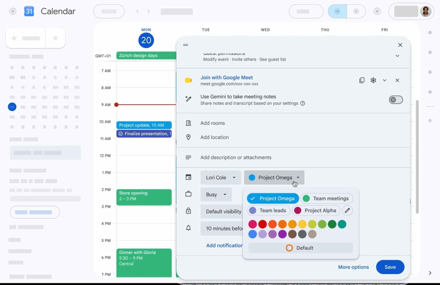 Google Calendar finally lets you personalize events with more colors