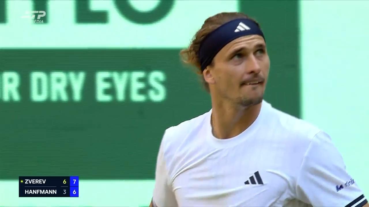 Zverev defeats Hanfmann to reach Halle quarters