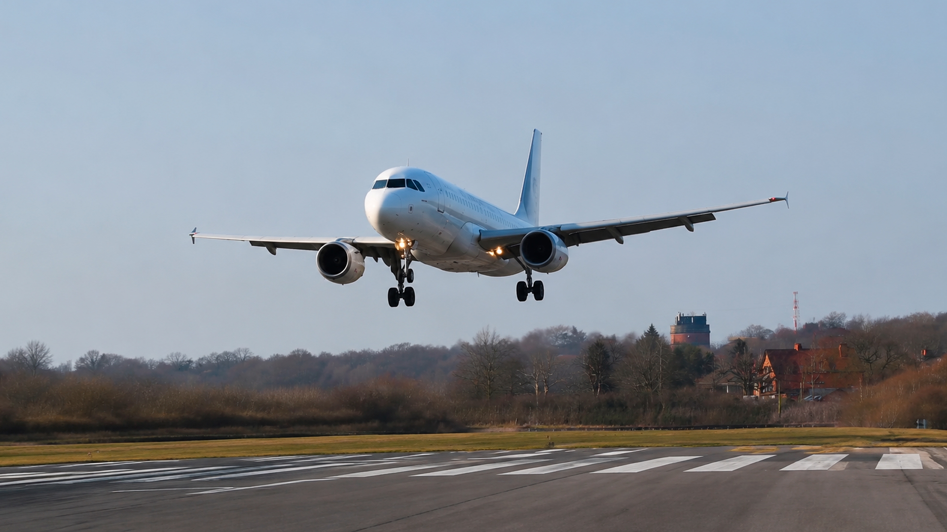 Pilot fights crosswind to stay on centreline