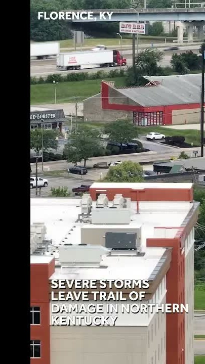 Aerial video: Damage left behind after storms rip through Florence, KY