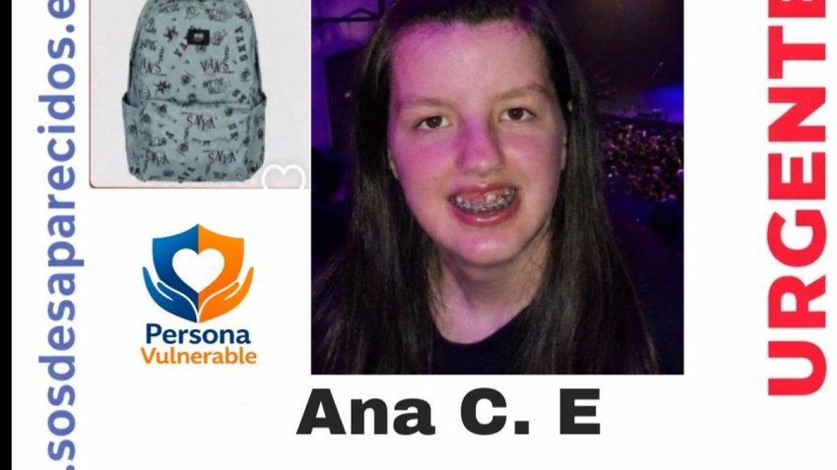 Alerta para encontrar a Ana, la menor de 14 años y persona vulnerable ...