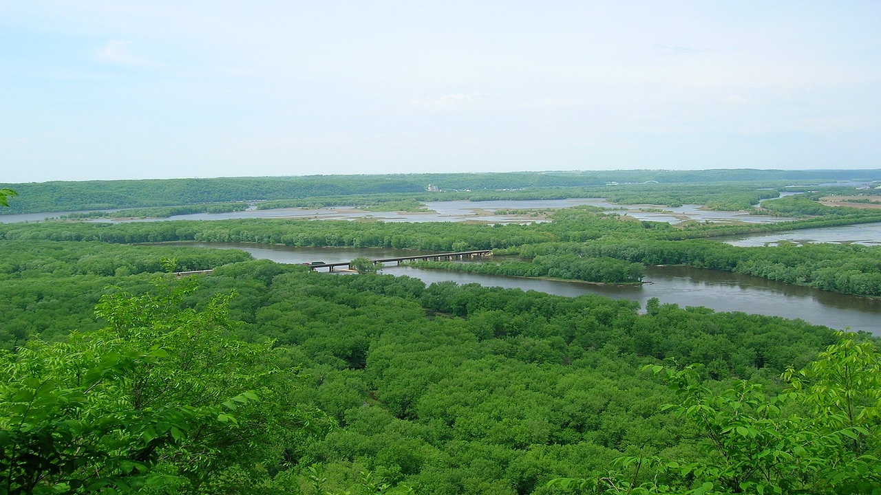 You can watch two great rivers collide from 500-foot bluffs in ...